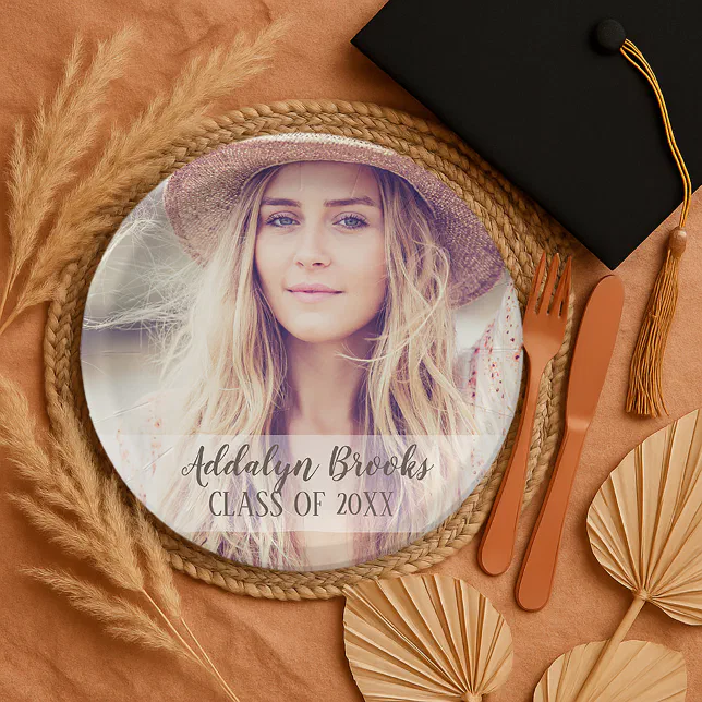 Personalized Graduation Photo and Year Party Plate | Zazzle
