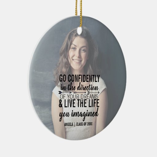 Personalized Graduation Photo Quote Ornament | Zazzle