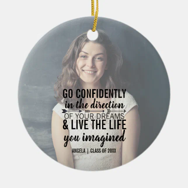 Personalized Graduation Photo Quote Ornament | Zazzle