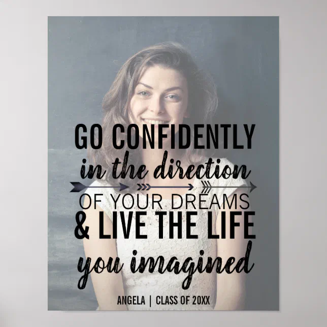 Personalized Graduation Photo Quote Poster | Zazzle