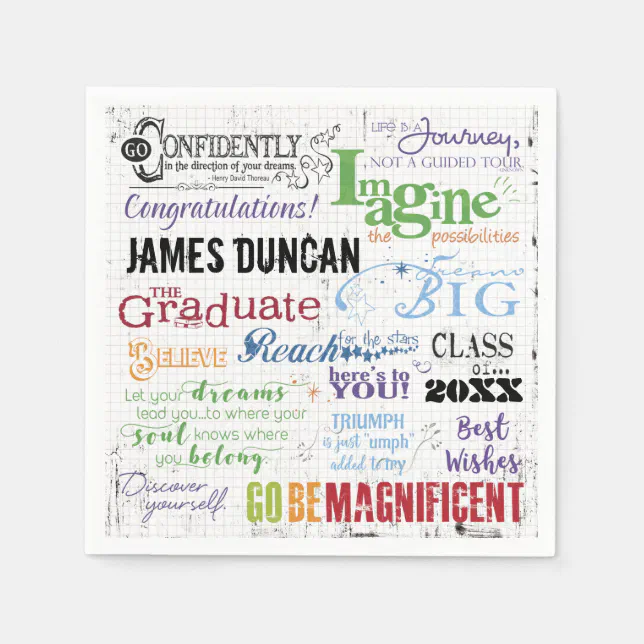 Personalized Graduation Word Art Napkins | Zazzle
