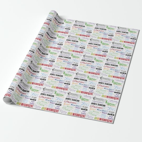 Personalized Graduation Word Art Wrapping Paper | Zazzle.com