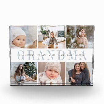 Personalized Grandchildren Photo Collage Block | Zazzle