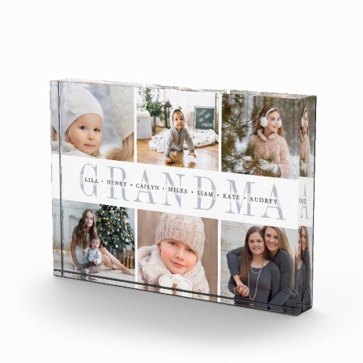 Personalized Grandchildren Photo Collage Block | Zazzle