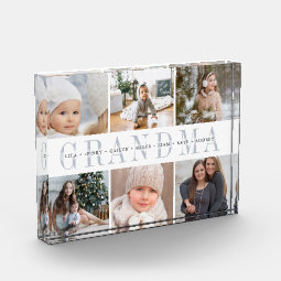 Personalized Grandchildren Photo Collage Block | Zazzle
