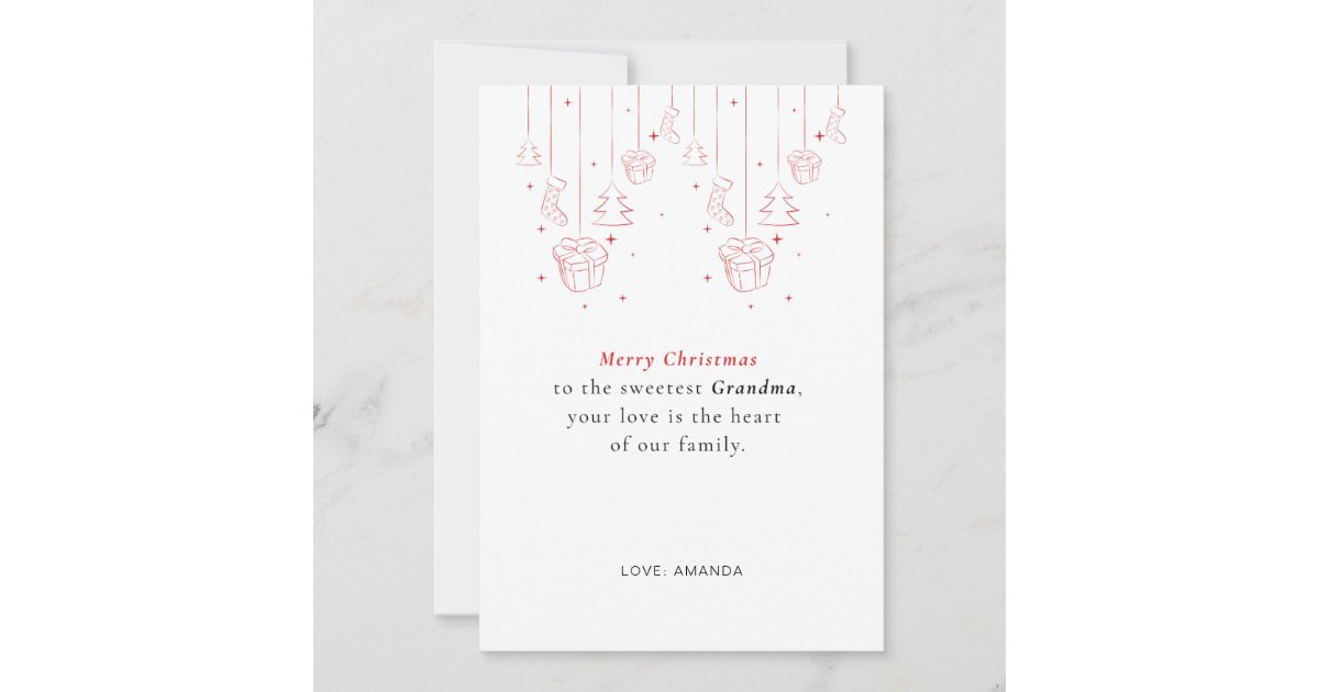 Personalized Grandma Christmas Card | Zazzle