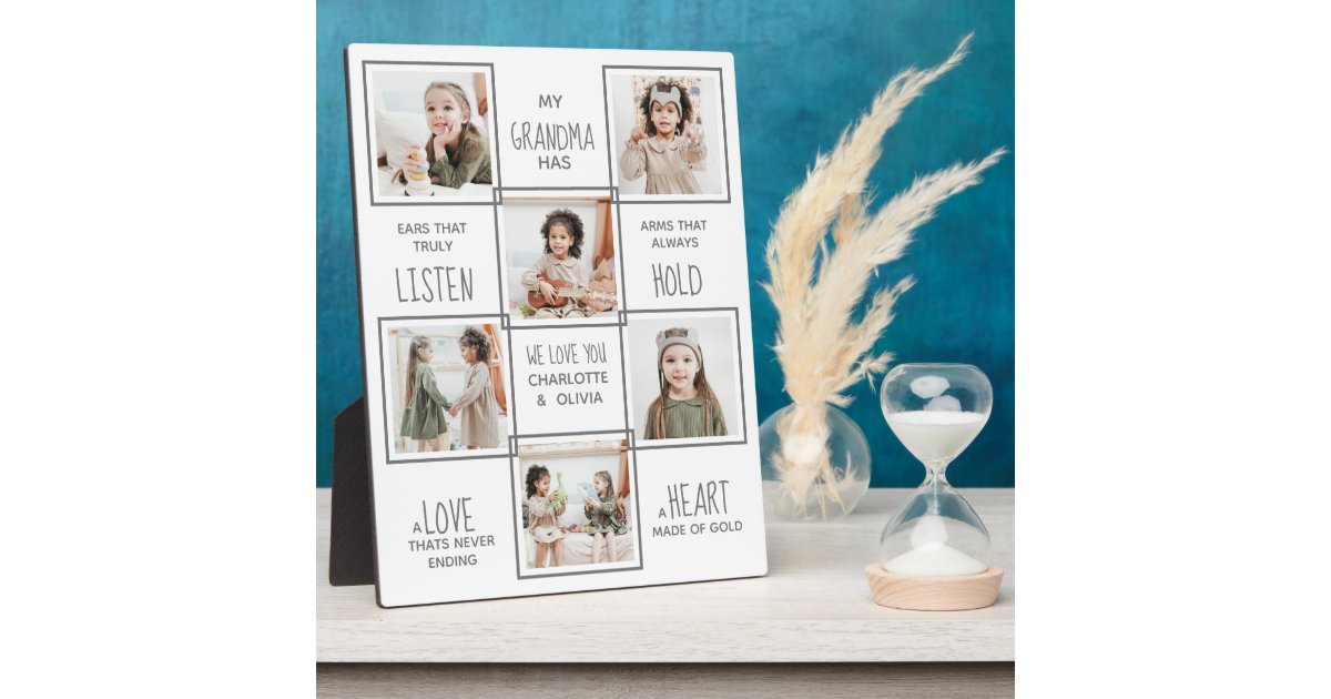 Personalized Grandma Photo Collage Grandmother Plaque | Zazzle