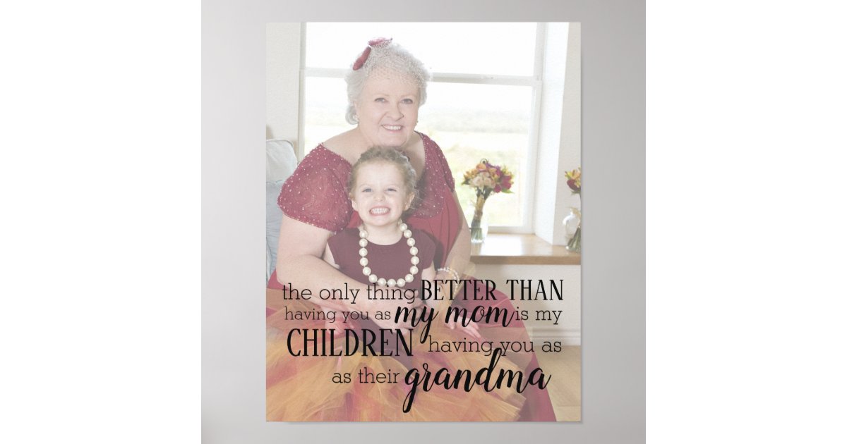 Personalized Grandma Photo Quote Poster | Zazzle
