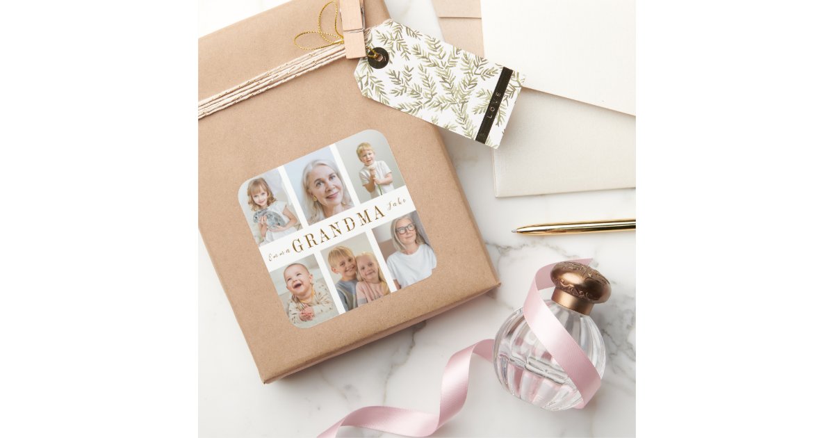 Personalized Grandma Sticker | Custom Photos | Zazzle