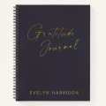 Personalized Gratitude Journal in Indigo Blue Gold | Zazzle