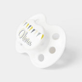 Personalized Gray Yellow Bunting Pacifier | Zazzle