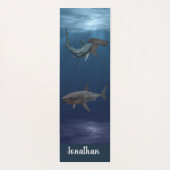 Personalized Great White and Hammerhead Sharks Yoga Mat | Zazzle