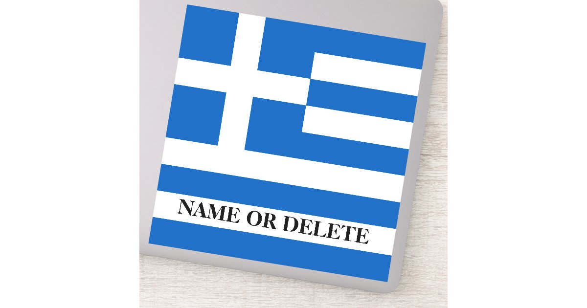 Personalized Greek Flag Sticker | Zazzle