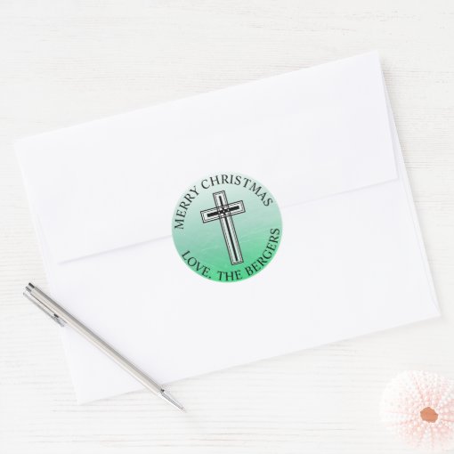 Personalized Green and Black Cross Stickers | Zazzle