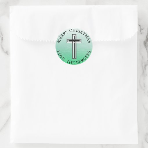 Personalized Green and Black Cross Stickers | Zazzle