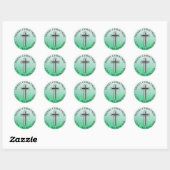 Personalized Green and Black Cross Stickers | Zazzle