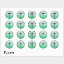Personalized Green and Black Cross Stickers | Zazzle
