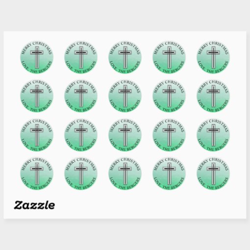 Personalized Green and Black Cross Stickers | Zazzle