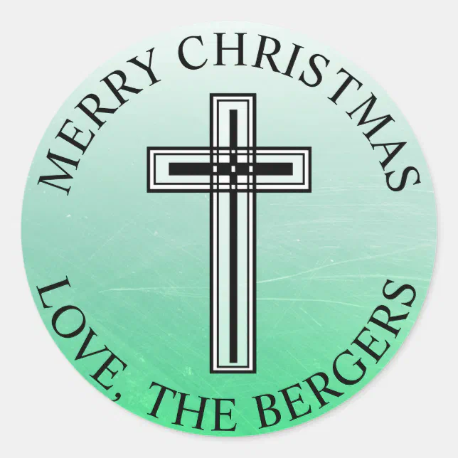 Personalized Green and Black Cross Stickers | Zazzle