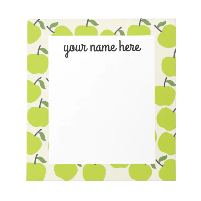 Personalized Green Apple Notepad | Zazzle