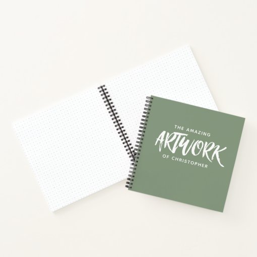 Personalized Green Artist Sketchbook Notebook | Zazzle