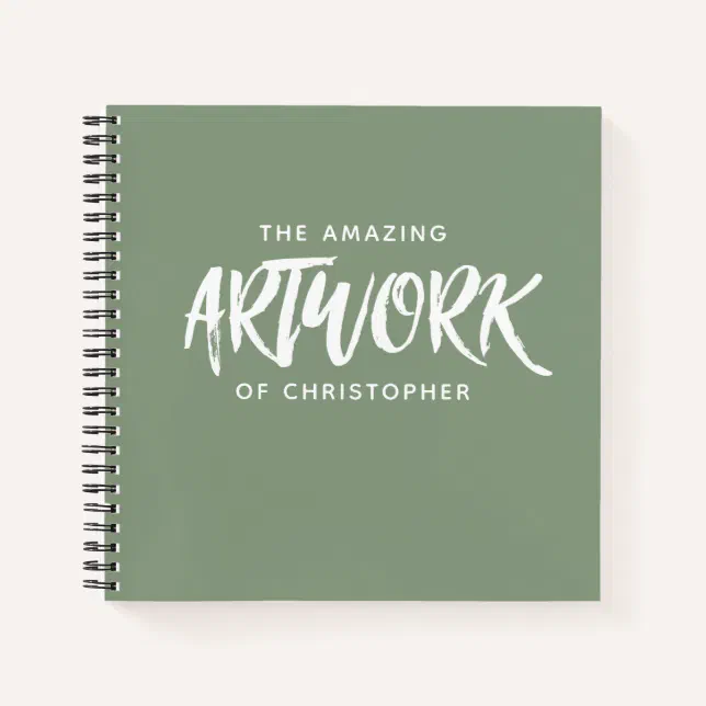 Personalized Green Artist Sketchbook Notebook | Zazzle
