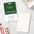 Personalized Green Attendee Custom Logo Text Badge | Zazzle