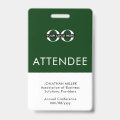 Personalized Green Attendee Custom Logo Text Badge | Zazzle