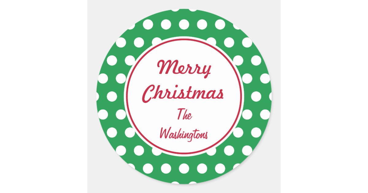 Personalized Green Christmas Stickers | Zazzle