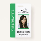 Personalized Green Corporate Employee Security ID Badge | Zazzle