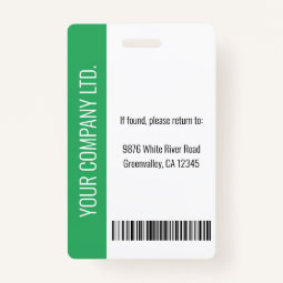 Personalized Green Corporate Employee Security ID Badge | Zazzle