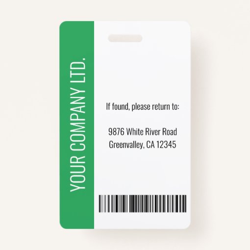 Personalized Green Corporate Employee Security ID Badge | Zazzle