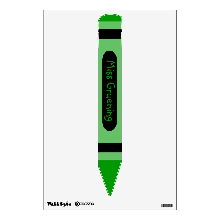 Personalized Green Crayon Name Sign Wall Sticker | Zazzle