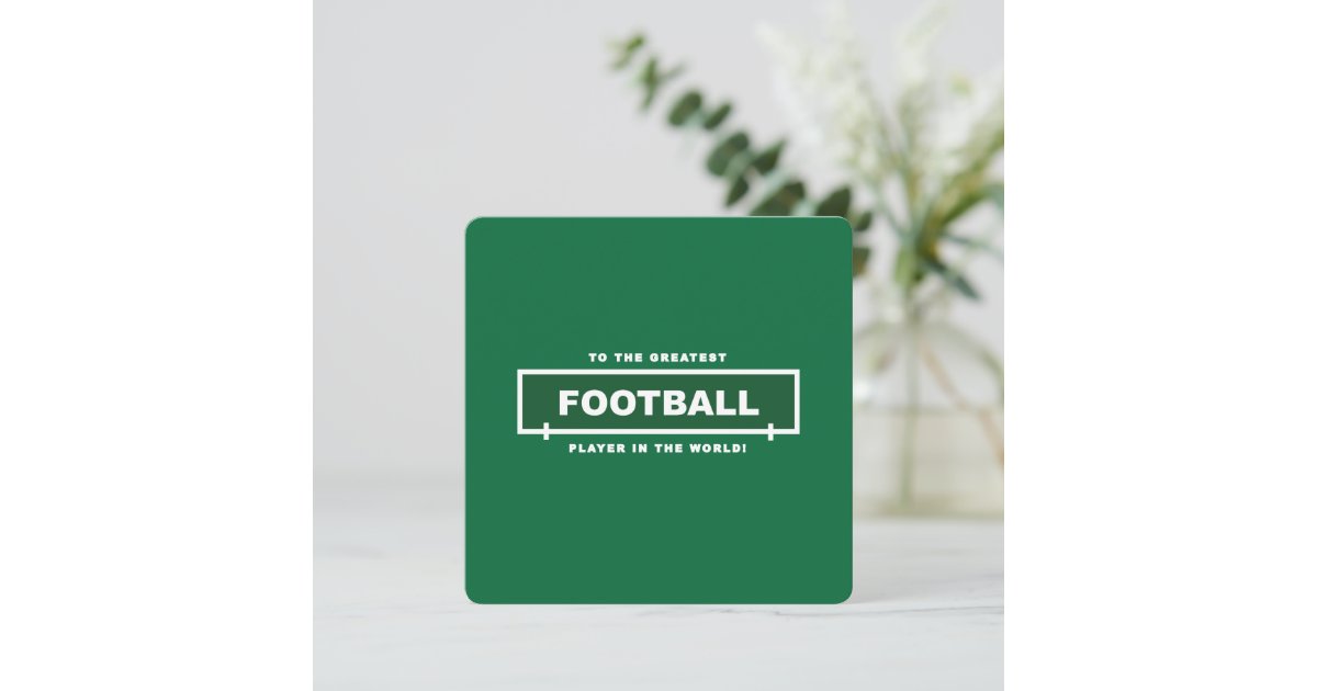 Personalized Green Football Player Birthday Card | Zazzle