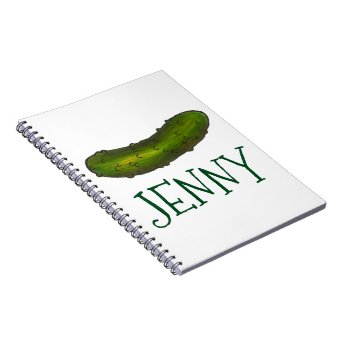 Personalized Green Kosher Dill Pickle Notebook | Zazzle