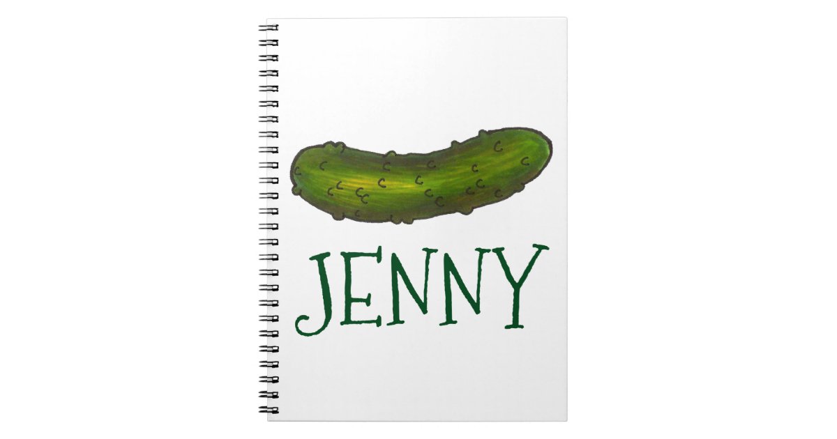 Personalized Green Kosher Dill Pickle Notebook | Zazzle