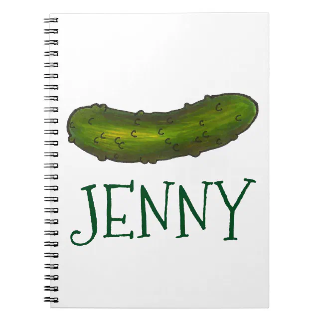 Personalized Green Kosher Dill Pickle Notebook | Zazzle