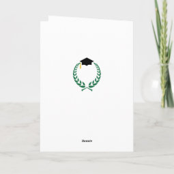 Personalized Green Laurel Graduation Card | Zazzle