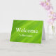 Personalized Green leaf Natural welcome Card | Zazzle
