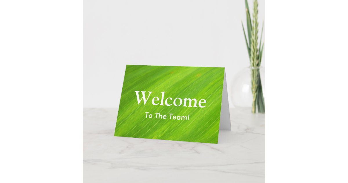 Personalized Green leaf Natural welcome Card | Zazzle