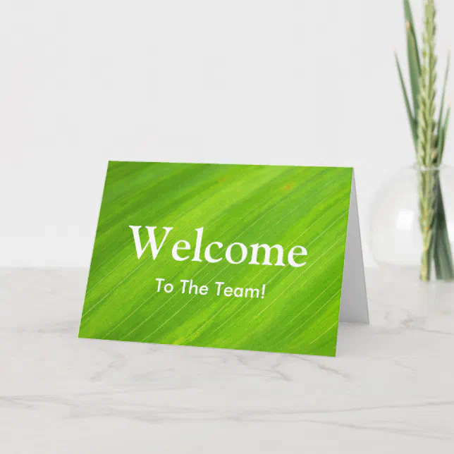 Personalized Green leaf Natural welcome Card | Zazzle