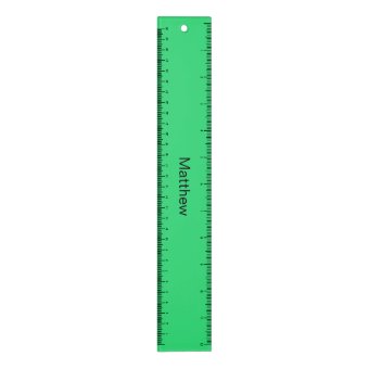 Personalized green ruler | Zazzle