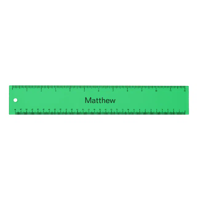 Personalized green ruler | Zazzle