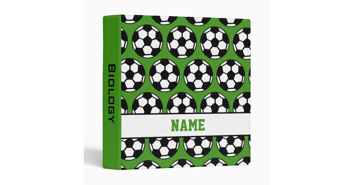 Personalized Green School Soccer Binder | Zazzle
