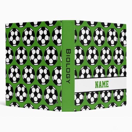 Personalized Green School Soccer Binder | Zazzle