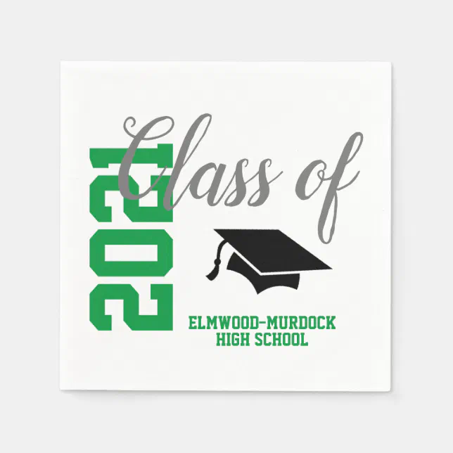 Personalized Green Senior Class 2021 Napkins | Zazzle