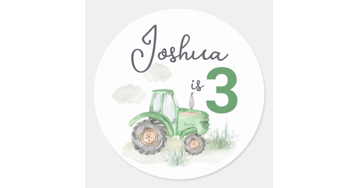 Personalized Green Tractor Stickers | Zazzle