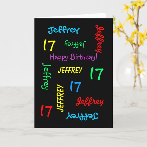 Personalized Greeting Card, 17th Birthday Card | Zazzle