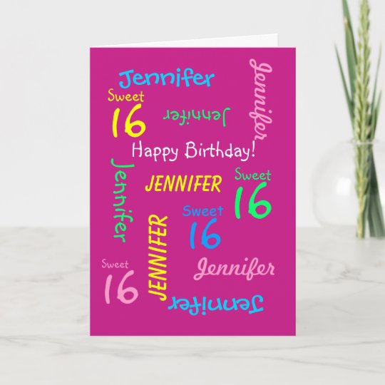 Personalized Greeting Card, "Sweet 16" Card | Zazzle.com