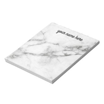 Personalized Grey Marble Notepad | Zazzle